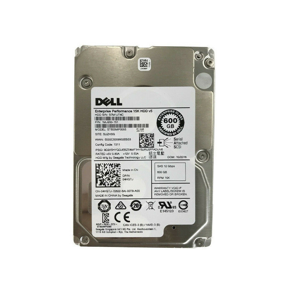 Dell ST600MP0005 4HGTJ 600GB 15000RPM 2.5 in SAS 12Gbps HDD Hard Drive ...