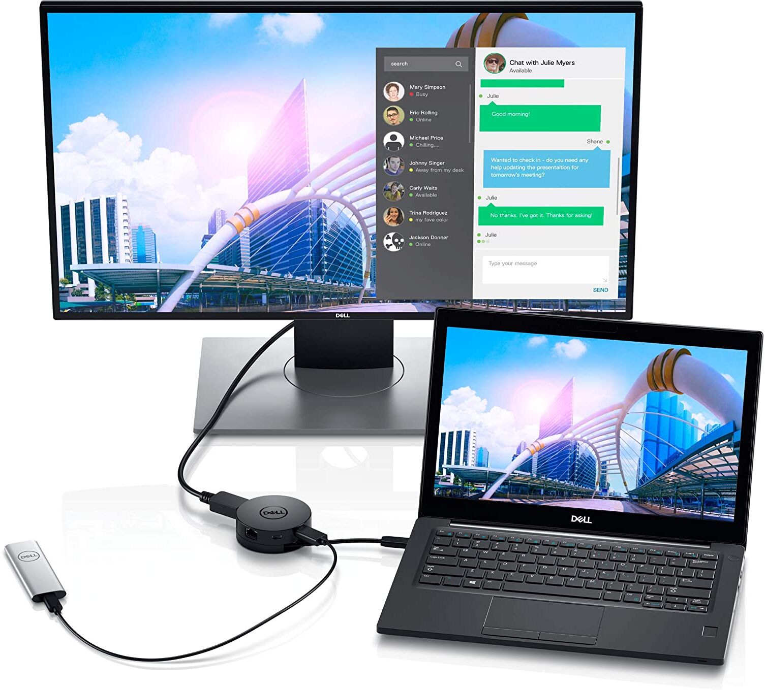 Dell USB-C Mobile Docking Adapter DA300 HDMI, DP VGA, Ethernet, USB-C ...